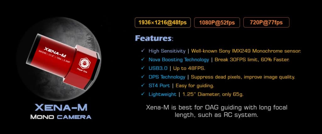 Xena-M USB3.0 Mono Camera (IMX249) – Player One Astronomy
