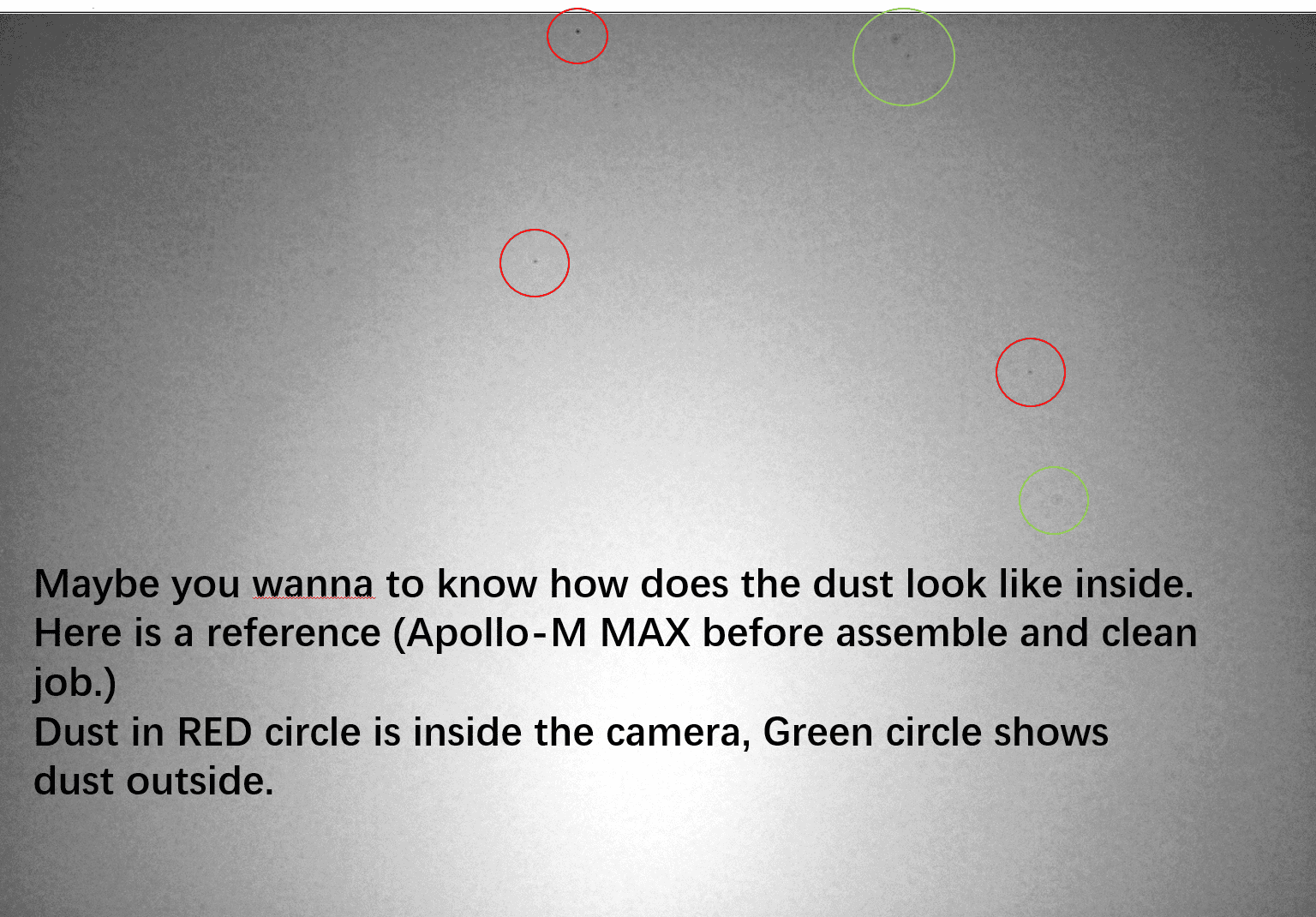Behavior of dust on Apollo-M MAX camera – Player One Astronomy