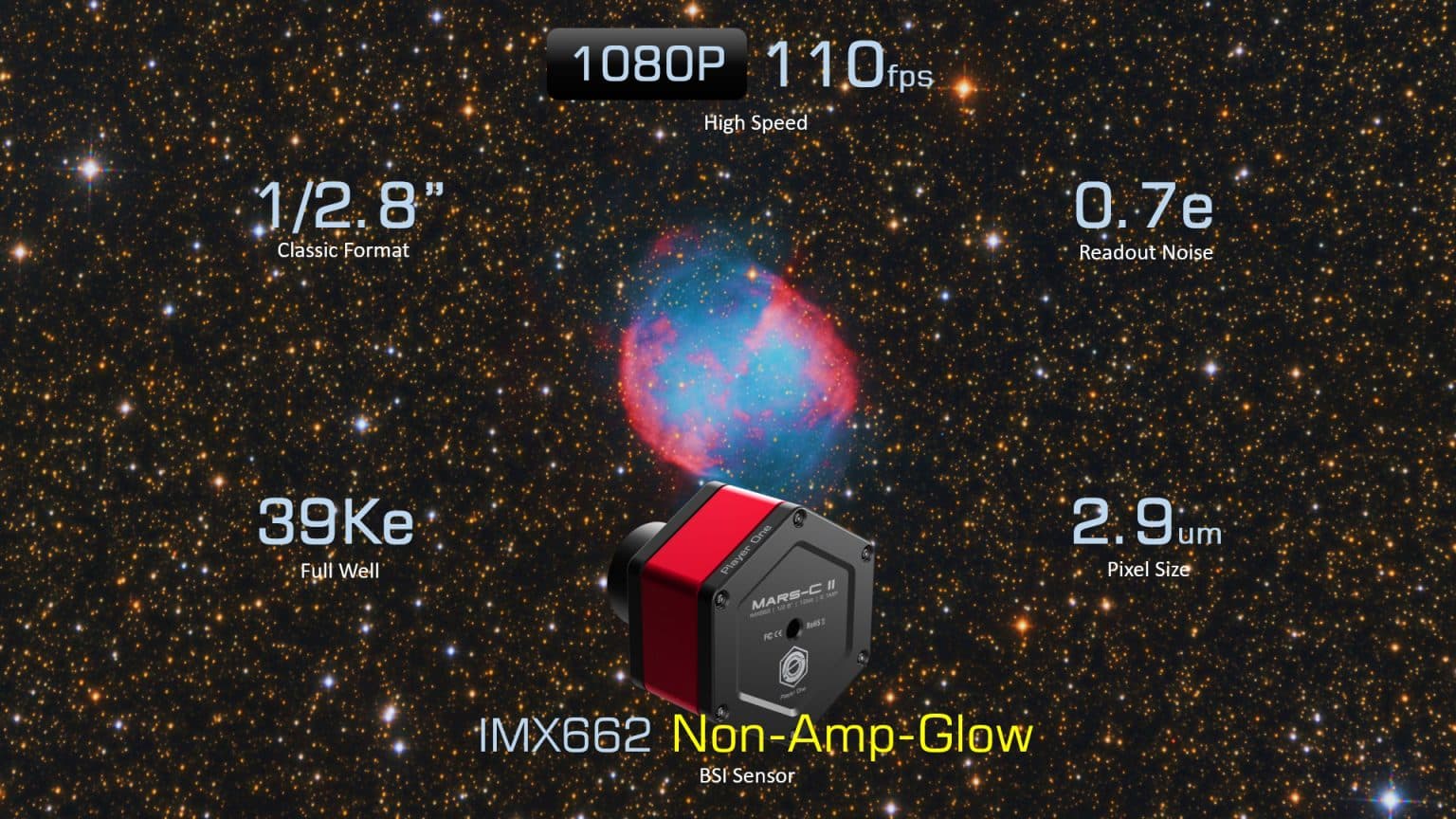 Mars-C II USB3.0 Color Camera (IMX662) – Player One Astronomy