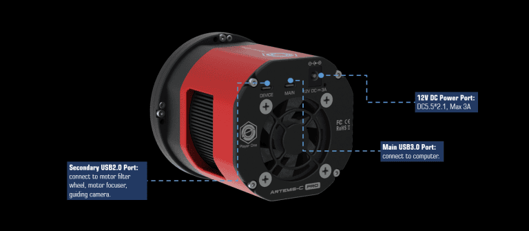 Artemis-C Pro (IMX294) USB3.0 Color Cooled Camera – Player One Astronomy