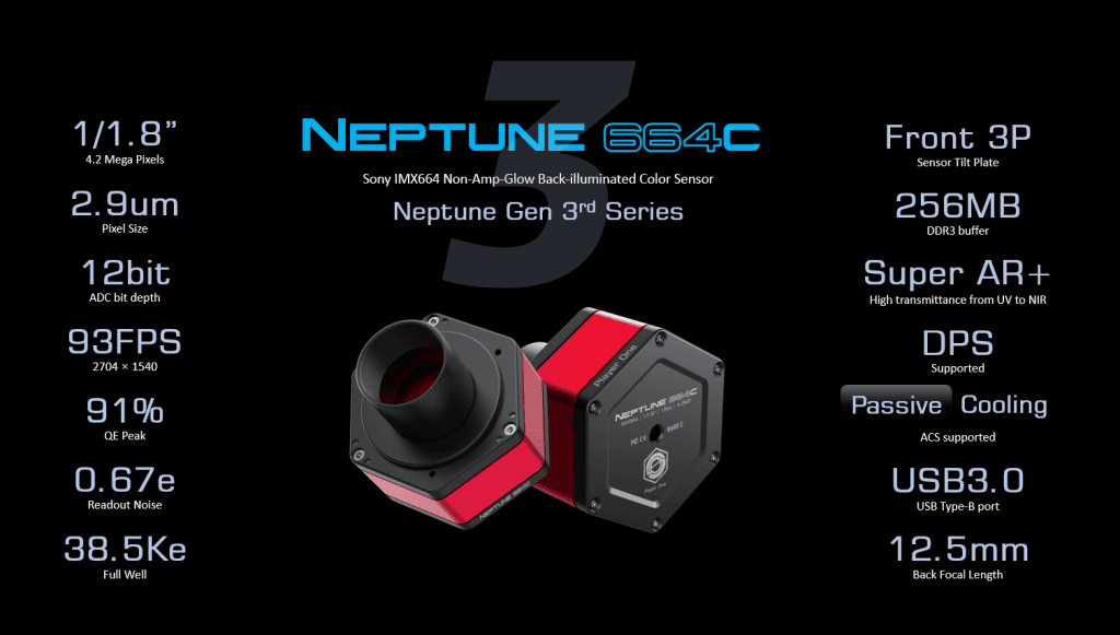 NEPTUNE 664C USB3.0 Color Camera – Player One Astronomy