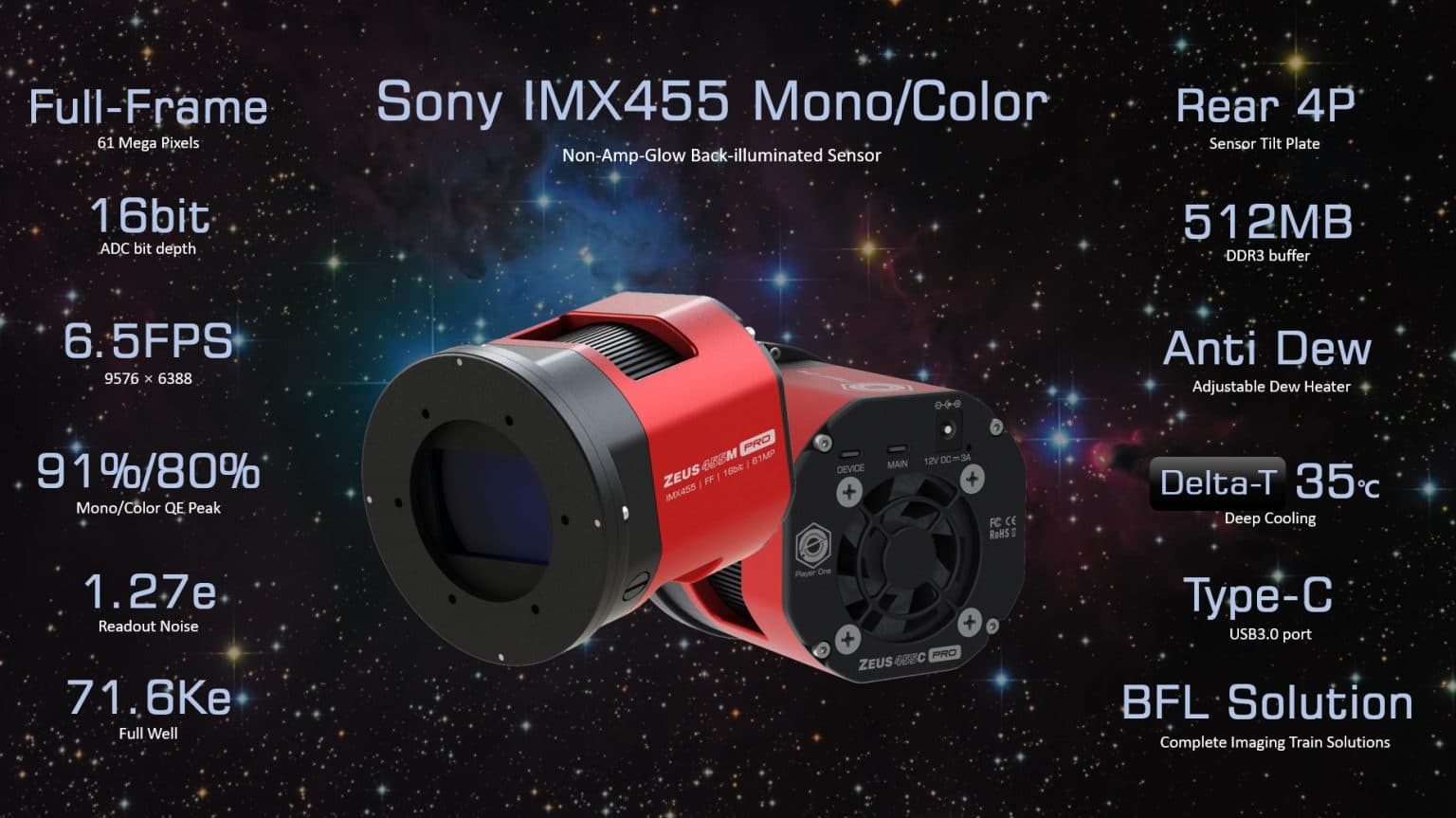 ZEUS 455C PRO (IMX455) USB3.0 Color Cooled Camera - บริษัท กล้องดูดาว ...