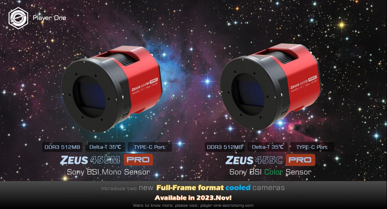 ZEUS 455M PRO (IMX455) USB3.0 Mono Cooled Camera – Player One Astronomy